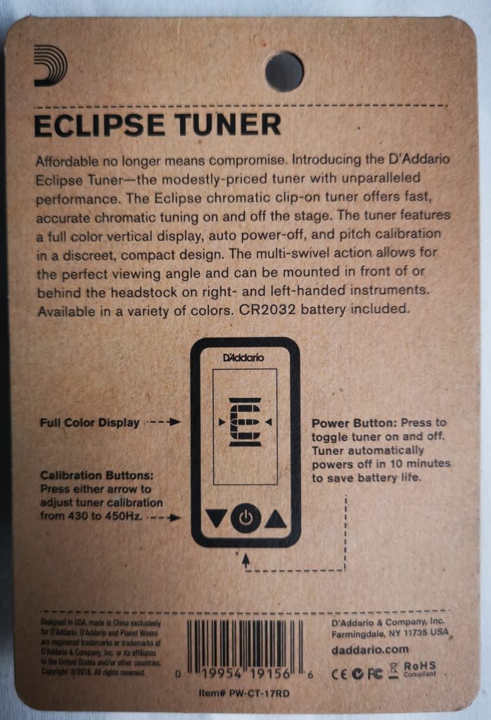 D'Addario Eclipse Tuner - Sickamps Guitar Amp Repair Harlow Essex